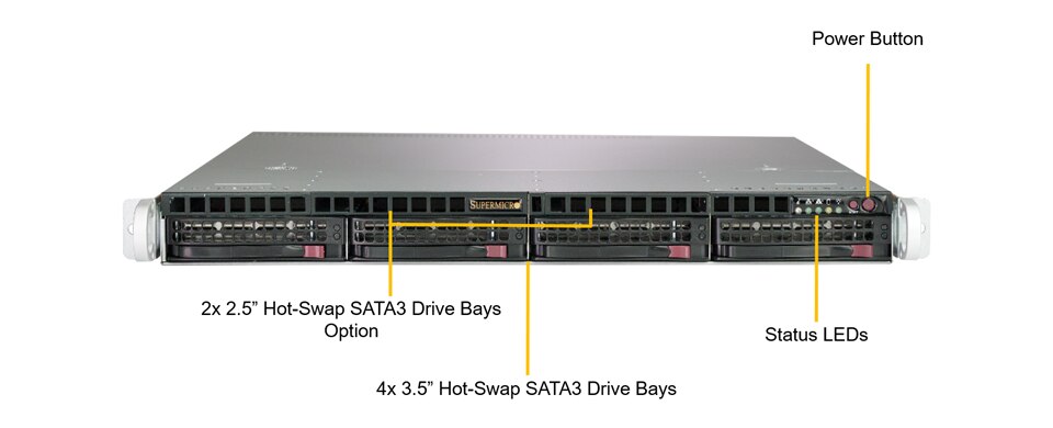 Supermicro 1U Mainstream SYS-5019C-MR SuperServer | Supermicro eStore